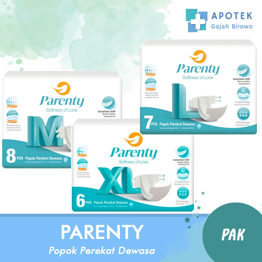 Jual PARENTY Adult Diapers Pampers Popok Dewasa Type Perekat Size M/L/XL | Shopee Indonesia