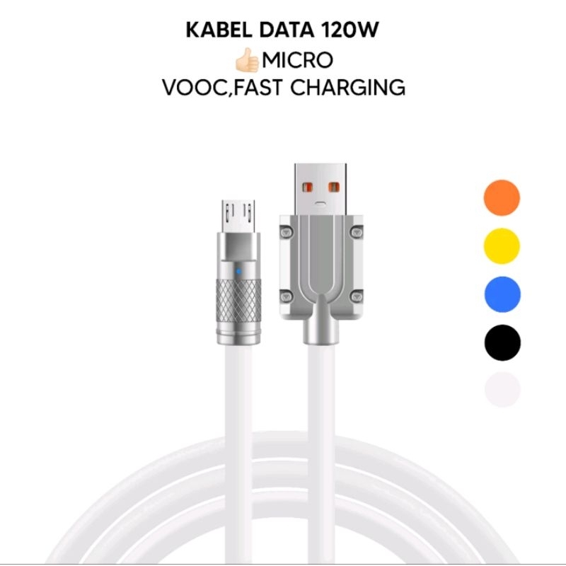 Jual KABEL DATA 6A USB TO MICRO 120W / 120 WATT SUPER FAST CHARGING CABLE | Shopee Indonesia