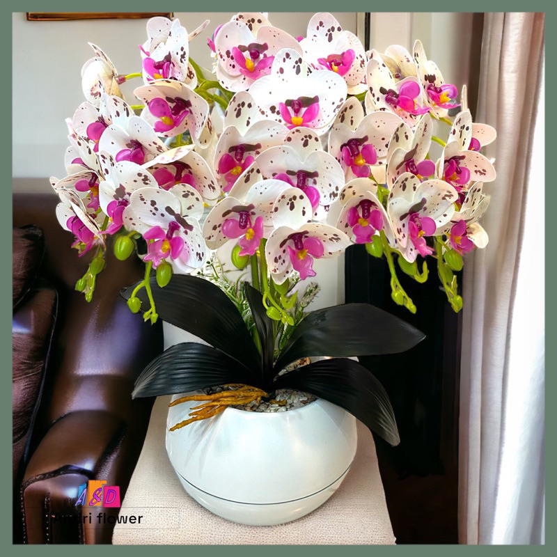 Jual bunga sngrek latek 5 cabang 35 kuntum dengan pot bola | Shopee ...