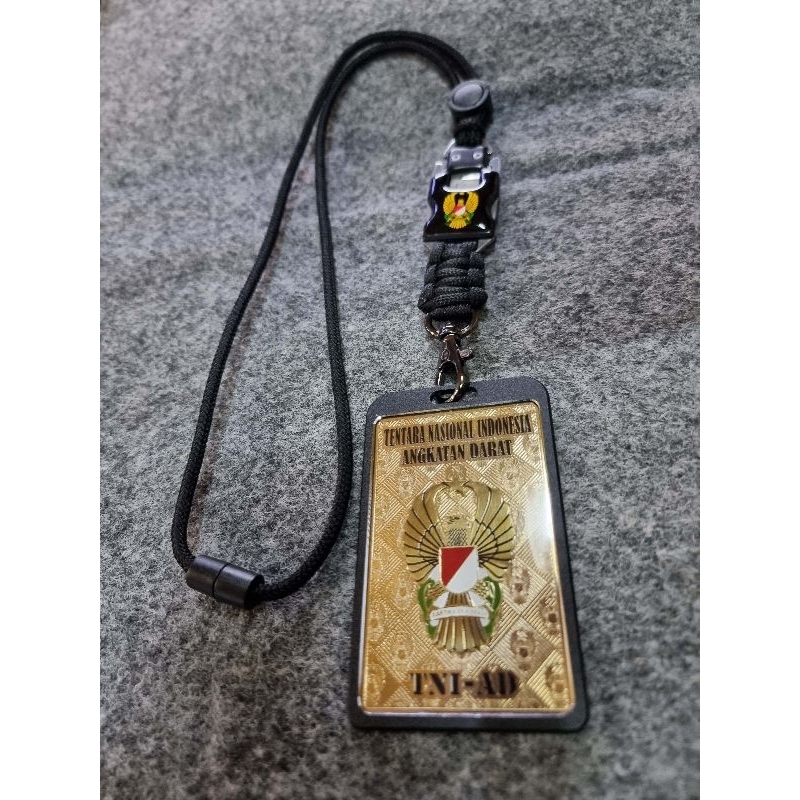 Jual plat id name tag TNI AD full set plus lanyard | Shopee Indonesia