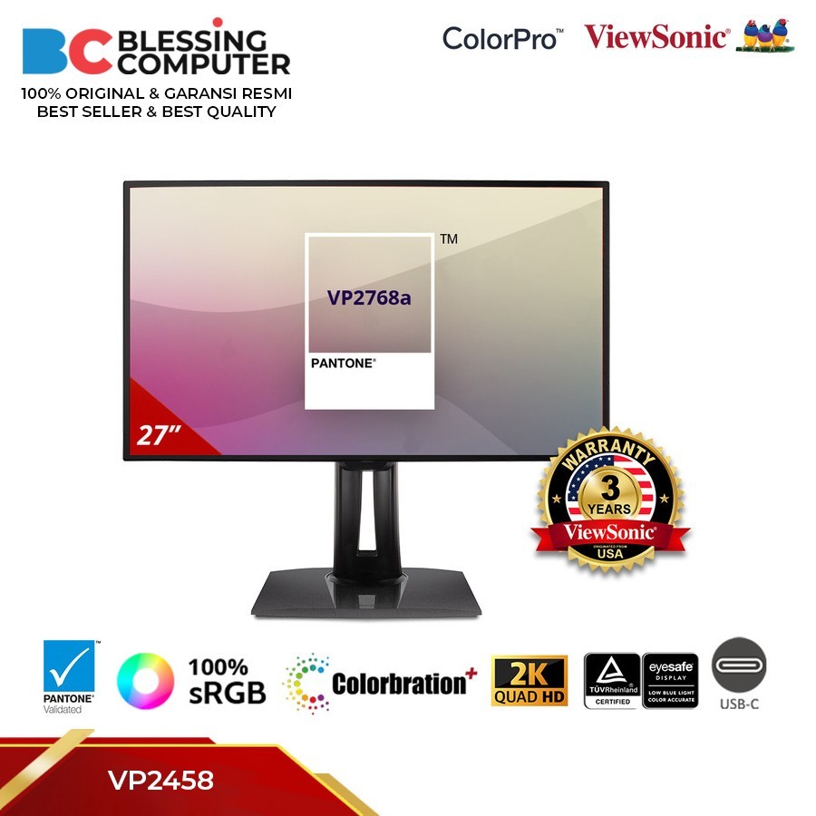 Jual Monitor ViewSonic VP2768A 2K IPS QHD 100% sRGB 5ms | Shopee Indonesia