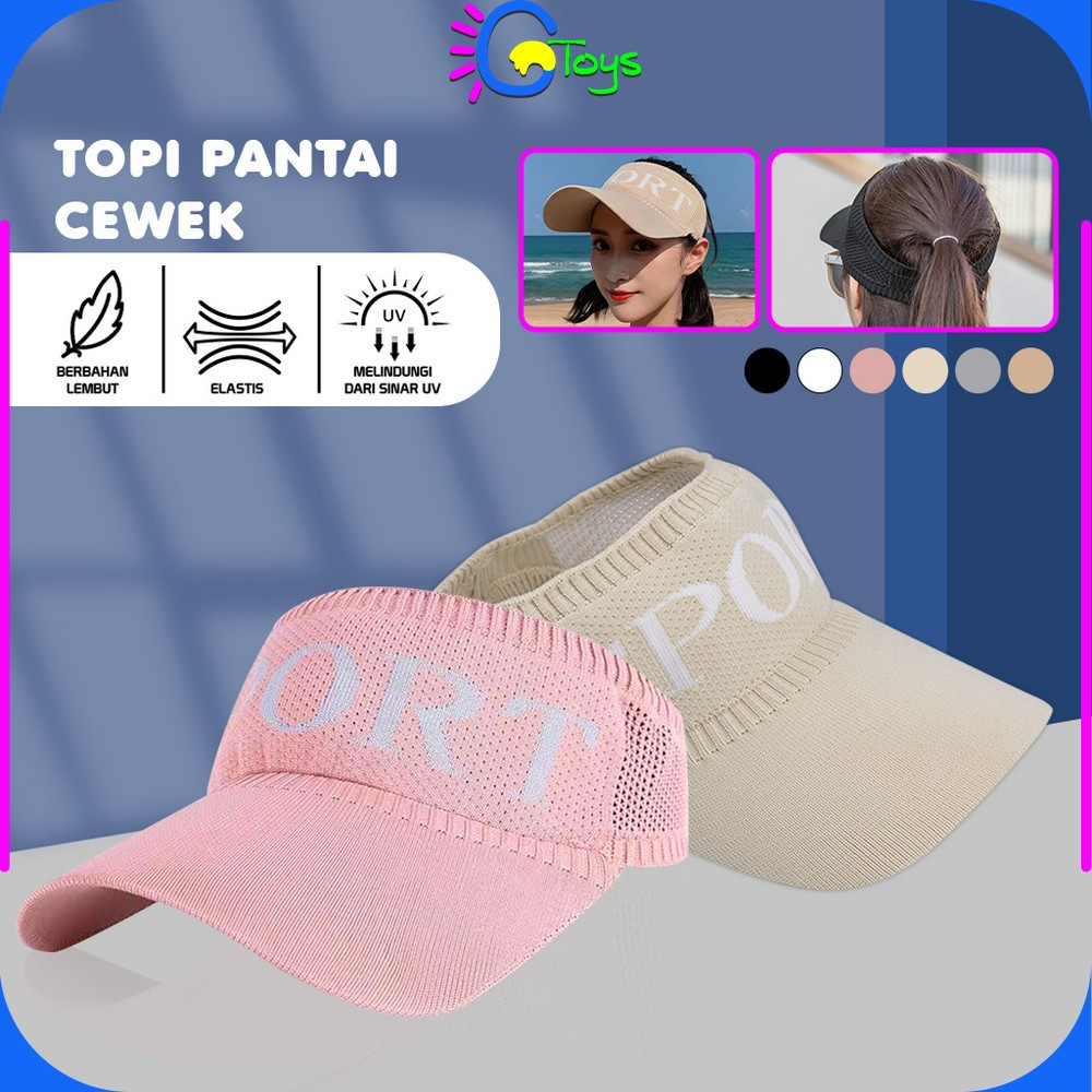 Jual CR-P616 Topi Wanita Knit Visor Unisex Topi Sport Baseball Cap ...