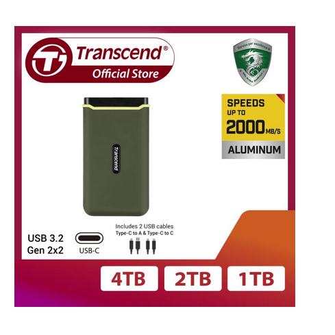 Jual SSD Transcend ESD380C 4TB 2TB 1TB - External Transend SSD ESD 380C ...