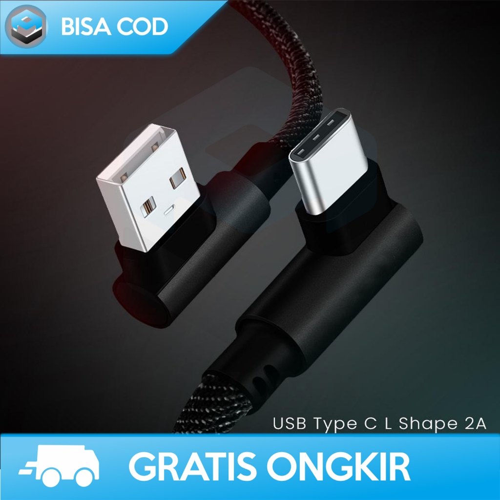 Jual KABEL CHARGER USB TO TYPE C FAST CHARGING PANJANG 1 METER TEKUK ...