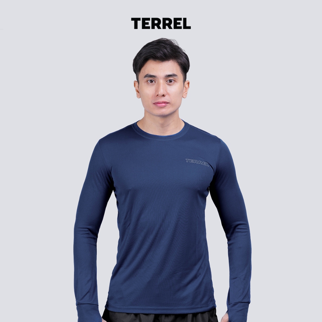 Jual Terrel sportswear basic long sleeve navy baju atasan lengan panjang kaos olahraga dry fit ...