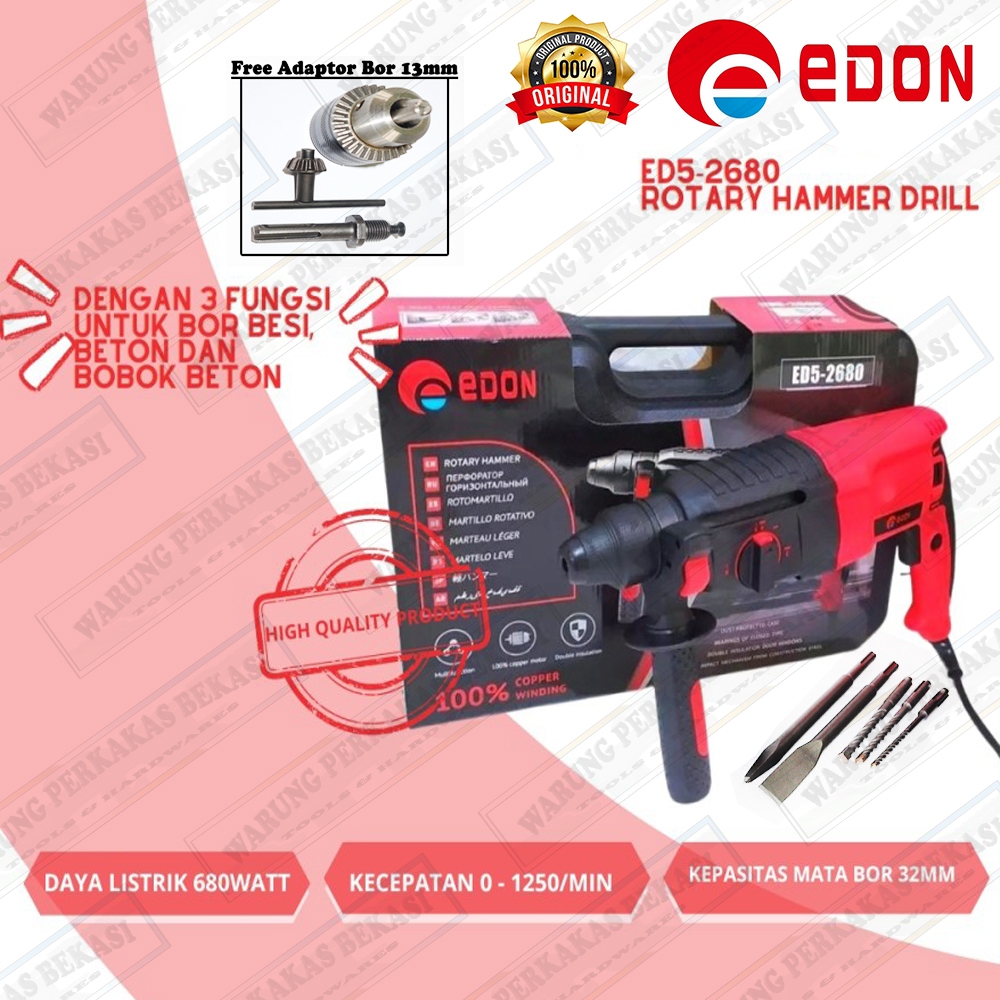 Jual PROMO !! Rotary Hamer 26mm Mesin Bor Bobok Pahat Tembok Beton 3 ...