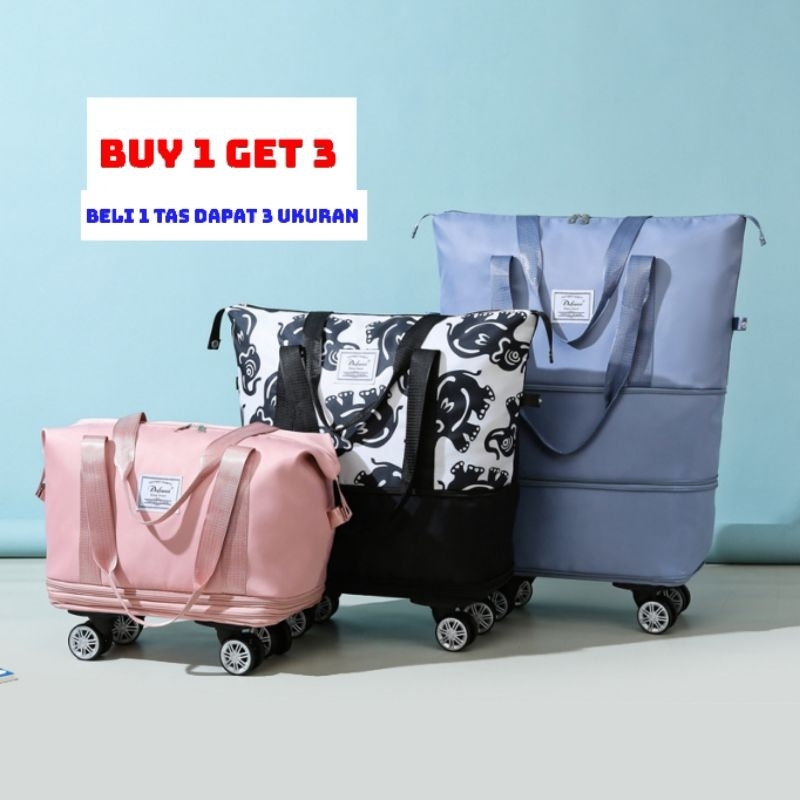 Jual 3in1 tas travel trolley up size / tas trolly / tas troli / tas ...