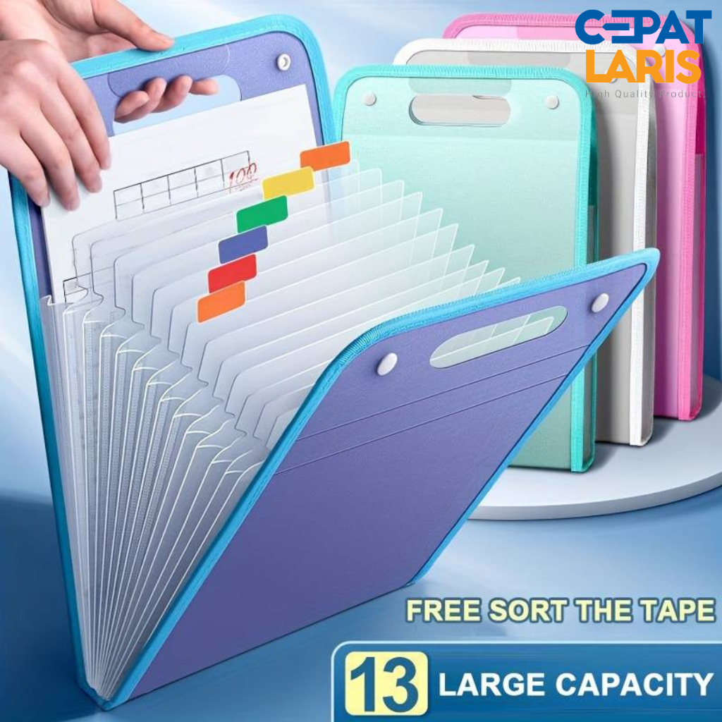 Jual CL Tas File Akordeon Tas File Handle Map File Clear Holder Tas ...