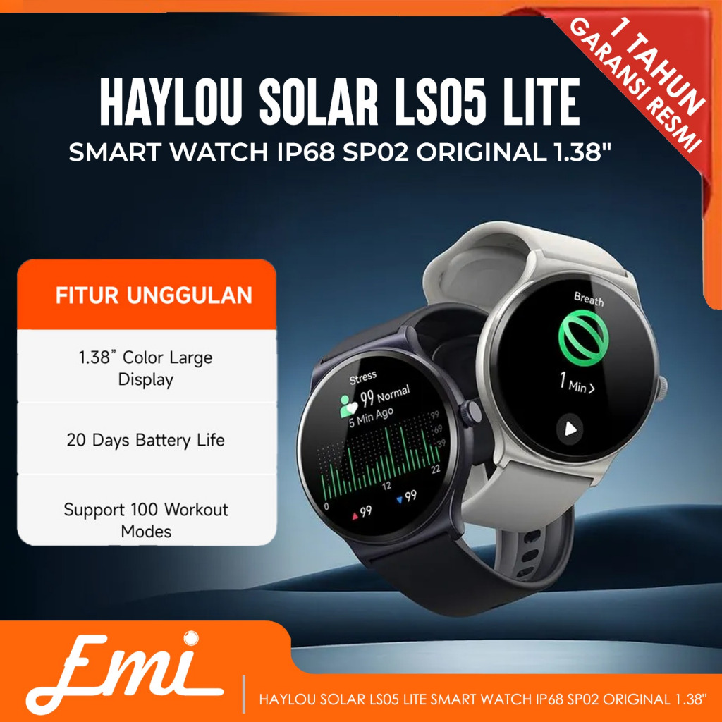 Jual Haylou Solar LS05 Lite Smart Watch IP68 Sp02 Original 1.38" Smartwatch | Shopee Indonesia