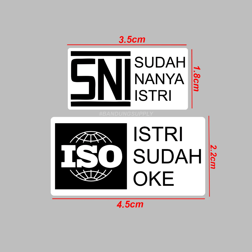 Jual stiker sni/sticker vinyl istri sudah oke/motocross/ATV/trail/logo ...