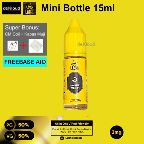Jual LAB51 BANANA MOON AIO Mini Liquid 15ml | 3mg | Pod Friendly ...