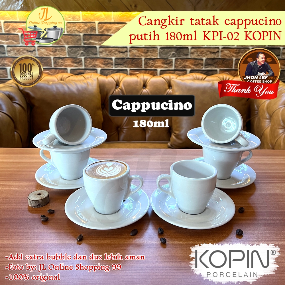 Jual KOPIN cangkir set 6 pasang putih 180ml KPI-02 / coffee latte ...