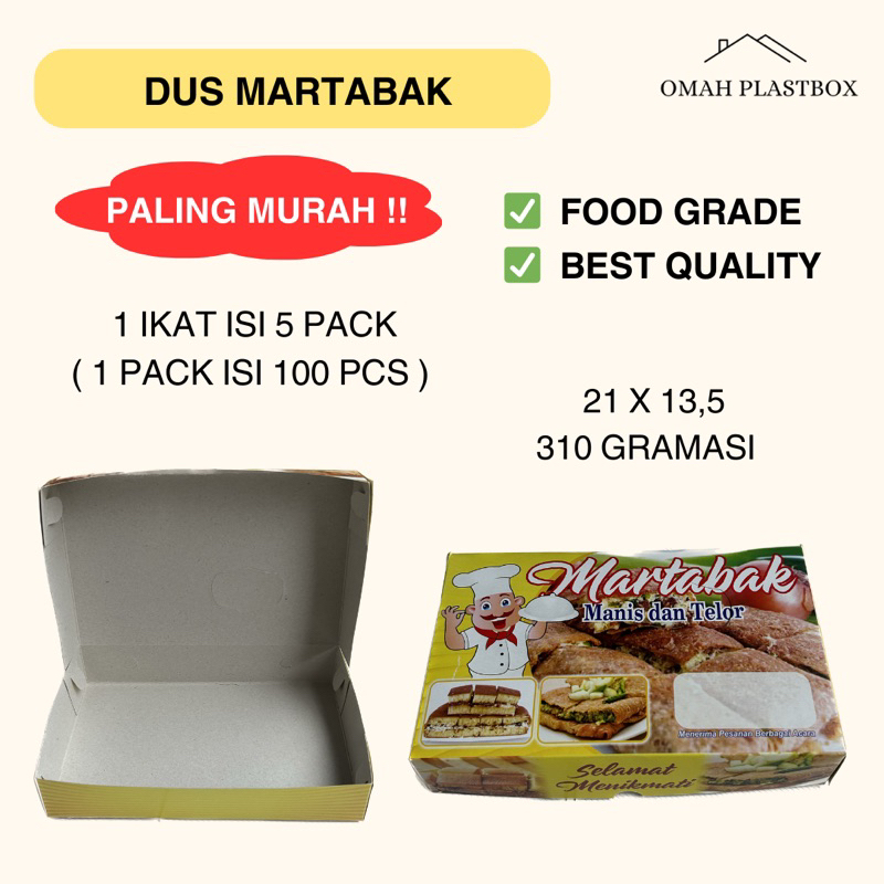 Jual Box Martabak Kuning Ukuran 21x13,5 50 Pcs | Shopee Indonesia