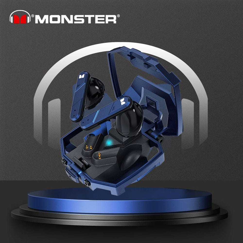 Jual MONSTER XKT09 Wireless Bluetooth 5.2 TWS Headset Gaming Earbuds ...