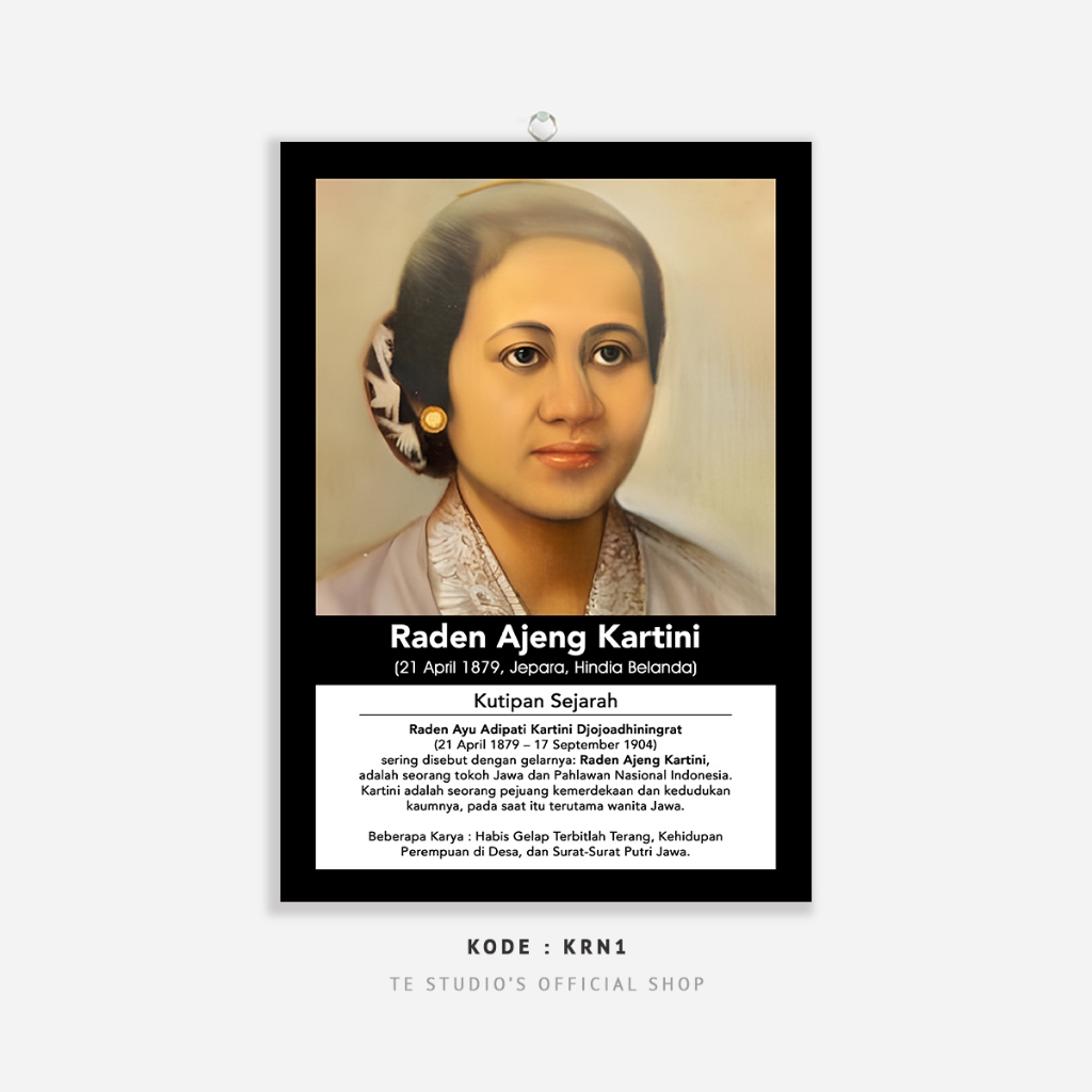 Jual Hiasan Dinding Raden Ajeng Kartini Poster Pahlawan Nasional ...