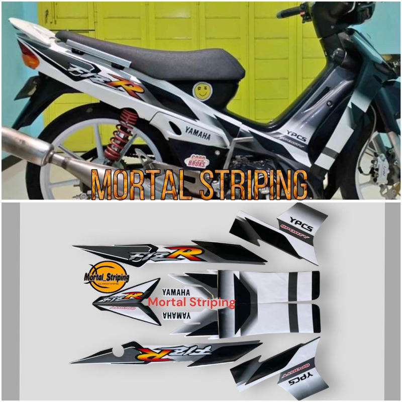 Jual STICKER STRIPING FULL SET YAMAHA F1ZR FIZR 2002 SPORTY PUTIH HITAM ...