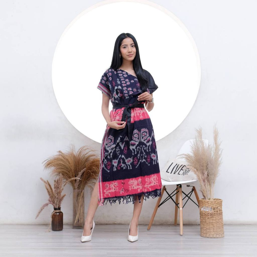 Jual DRESS AURORA TENUN IKAT ASLI SONGKET DRESS ETNIK DRESS KONDANGAN DRESS SONGKET KIMONIK ...
