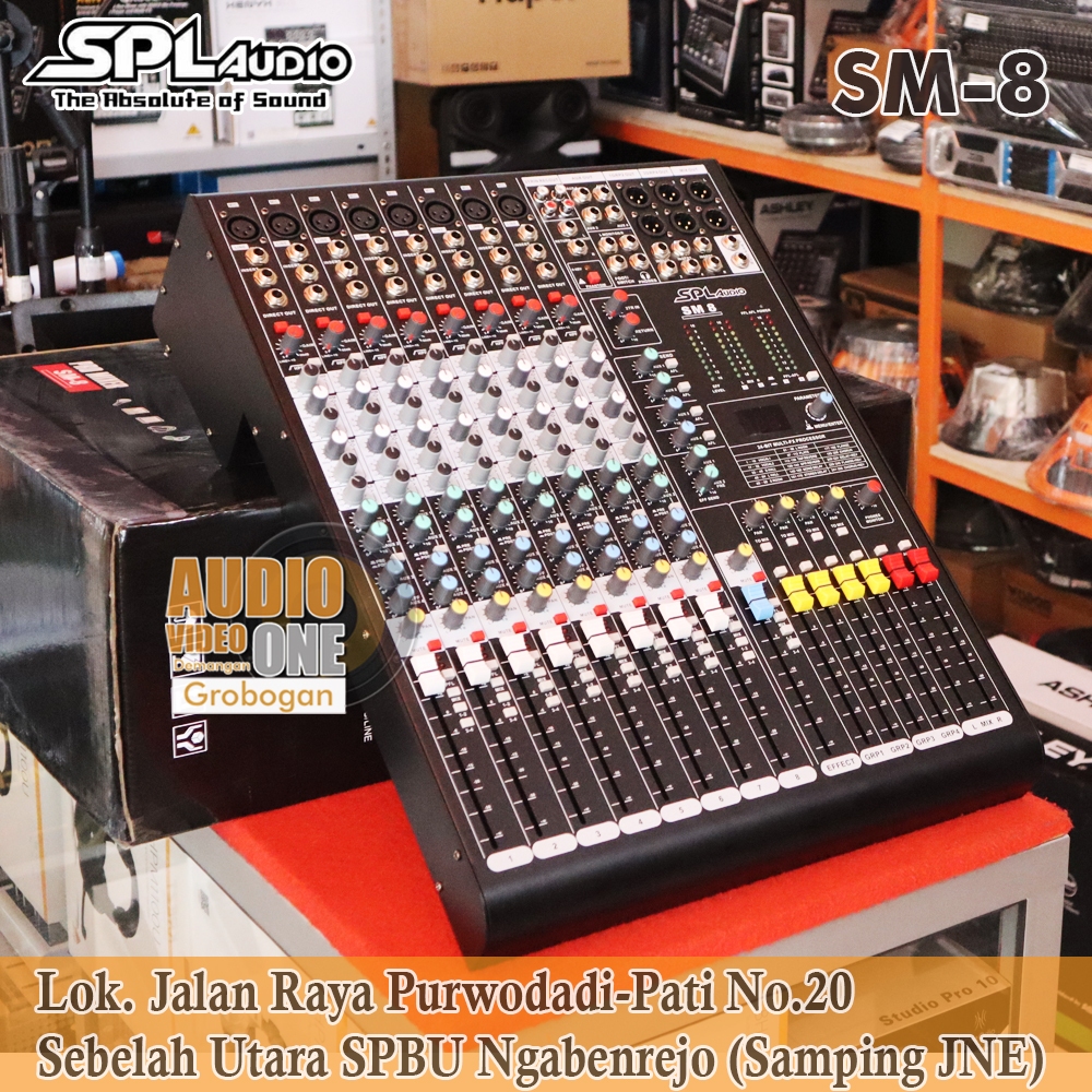 Jual Mixer Spl Audio SM8 Original Mikser Audio 6 EQ 8 Chanel Mic Tone ...
