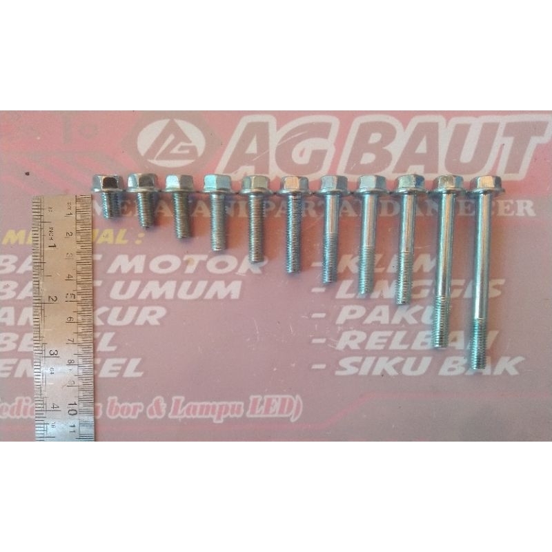 Jual Baut Flange M6x30 Putih / Flange Bolt M6 x 30 - P1.00 / Baut Topi ...