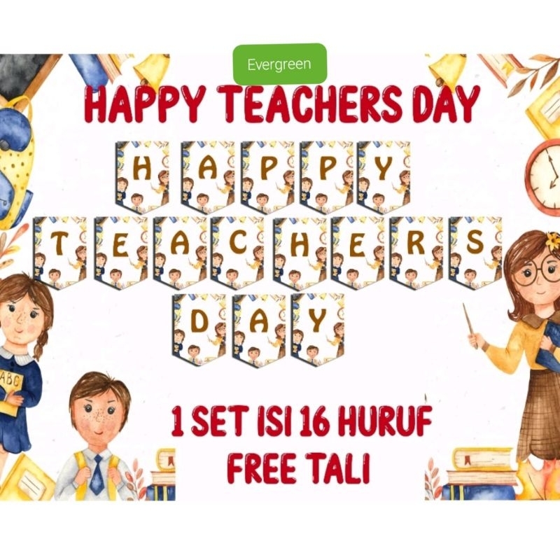 Jual Banner Happy Teachers Day | Hiasan Hari Guru Harga Banner Hari ...