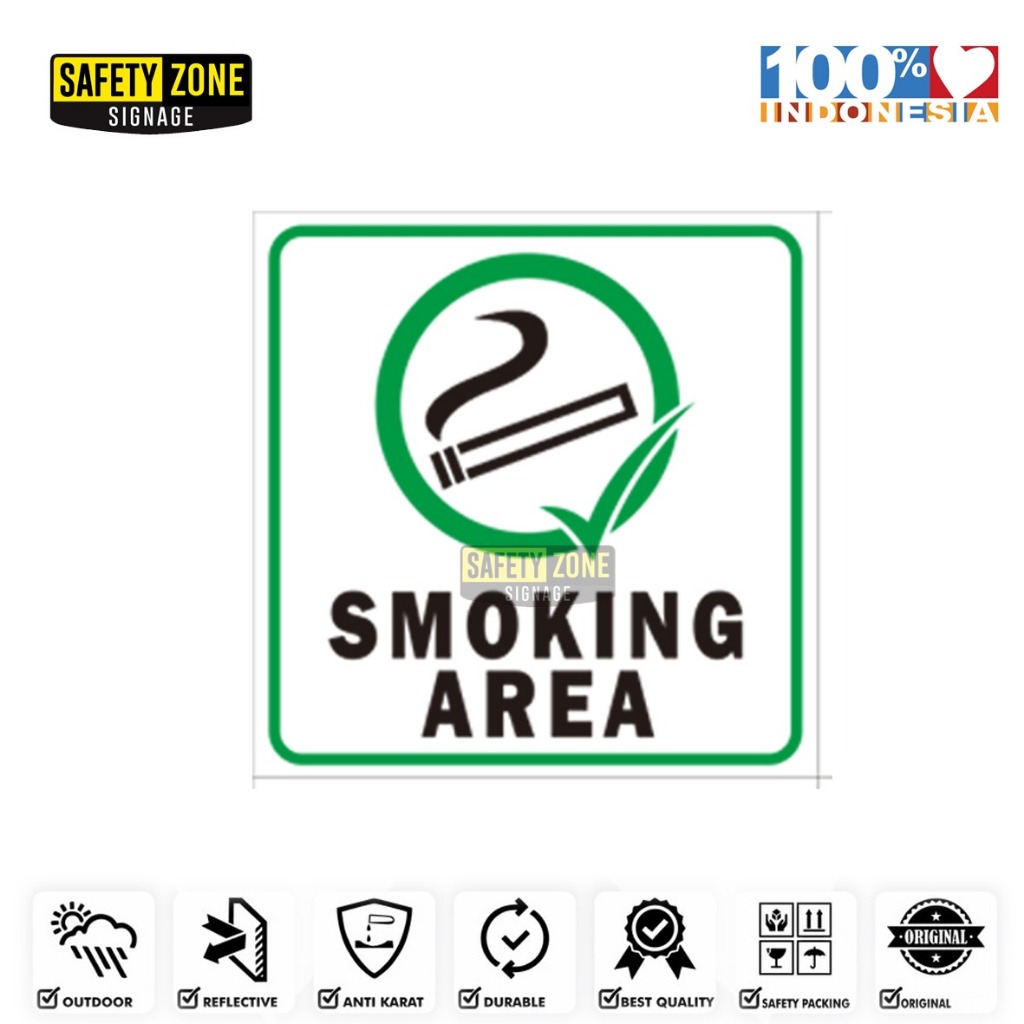 Jual SIGN STICKER Smoking area (ukuran 15cm x 15cm dan 20cm x 20cm ...