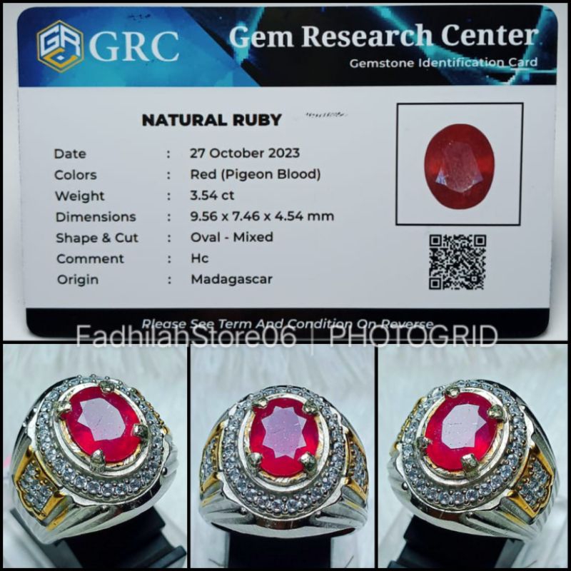 Jual NATURAL RED RUBY PIGEON BLOOD OVAL CUTTING + MEMO LAB | Shopee Indonesia