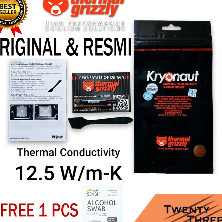 Jual Star Seller,,!! Thermal Grizzly Kryonaut Thermal Paste 1 Gram 1gr ...