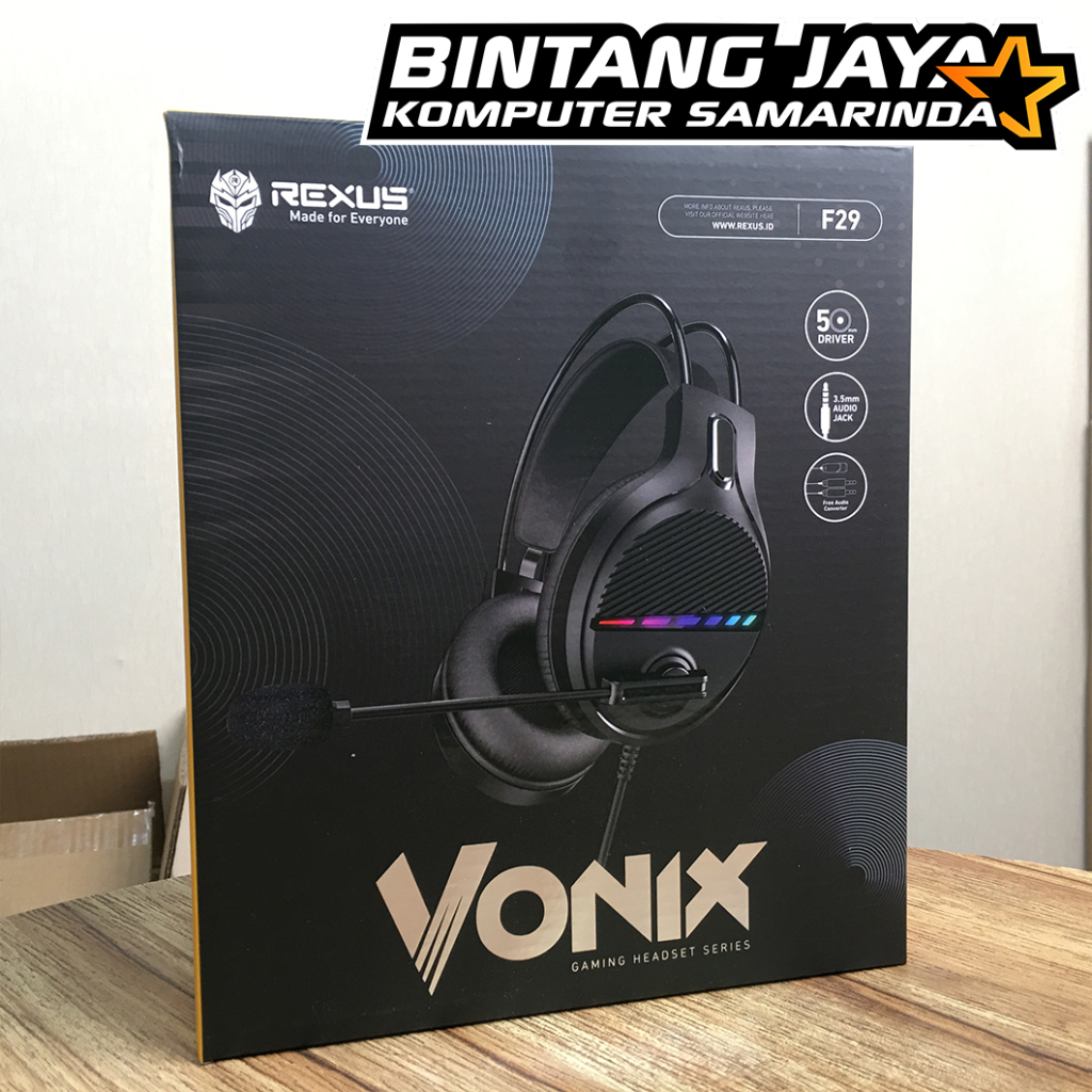 Jual Rexus Vonix F29 Gaming Headset Audio Jack - Black | Shopee Indonesia