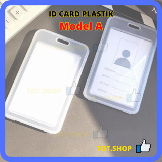 Jual ID CARD Holder Mika Name Tag Card Frame Model Box Gantungan Tempat Wadah Kartu Nama Tebal ...