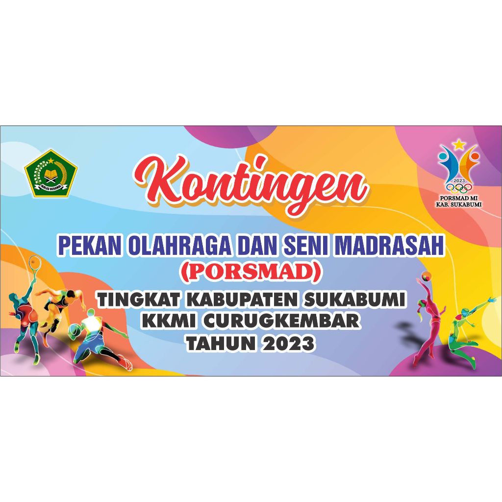 Jual Spanduk banner Kontingen PEKAN OLAHRAGA DAN SENI MADRASAH Custom ...