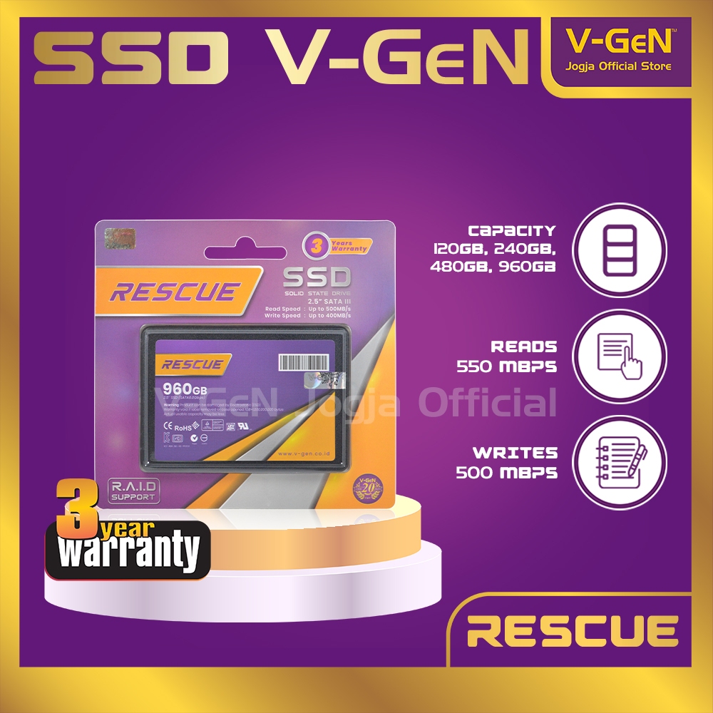 Jual SSD RESCUE 128GB , 256GB , 512GB , 1TB V-GeN SATA III | Shopee ...