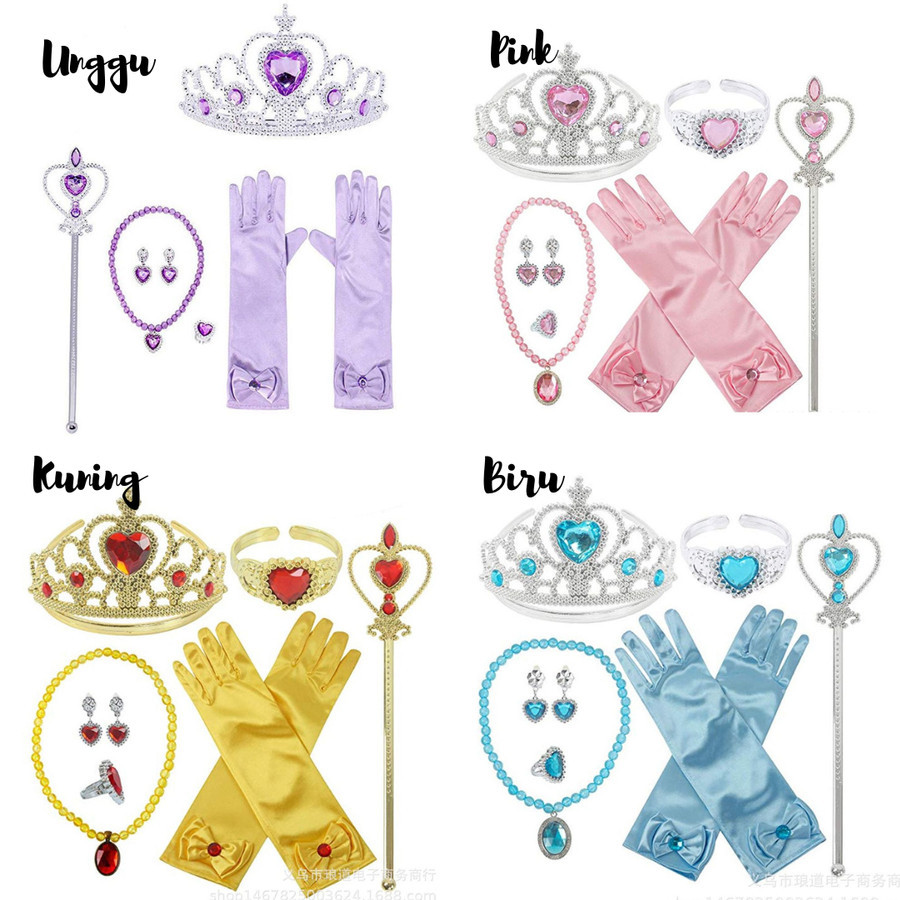 Jual Aksesoris Kostum Frozen Tongkat Bando Mahkota Sarung Tangan Elsa ...