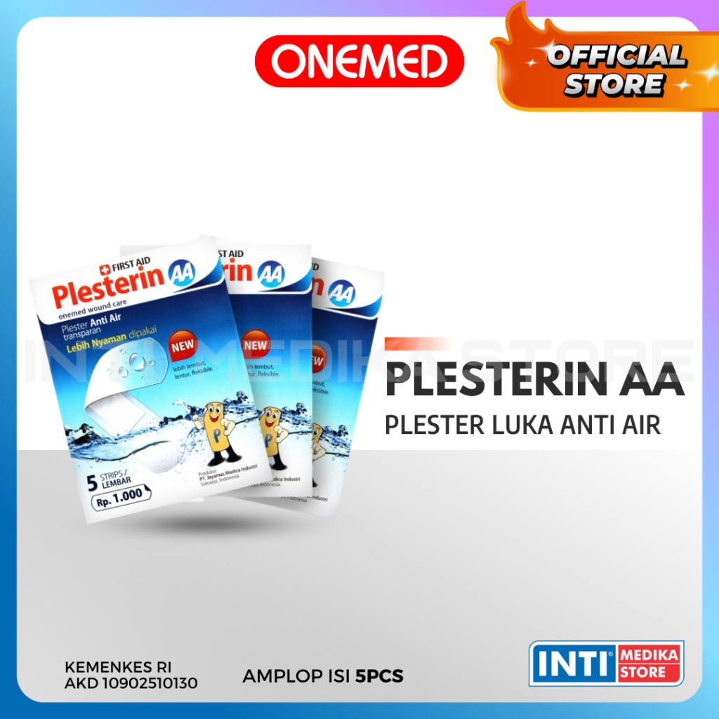 Jual ONEMED - Plester Luka PLESTERIN AA Transparan Anti / Kedap Air NEW ...
