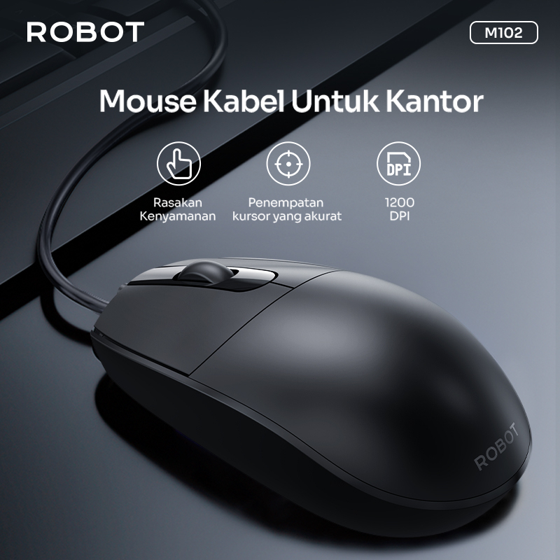 Jual Robot M102 Mouse Kabel 1200 DPI Standar Ergonomic Design Mouse ...