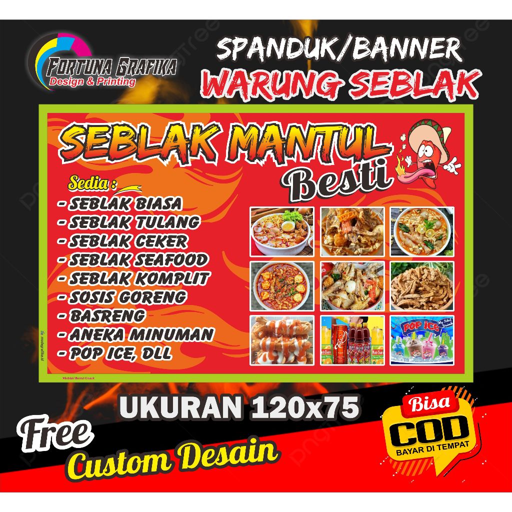 Jual Spanduk Warung Seblak/Banner Seblak prasmanan | Shopee Indonesia