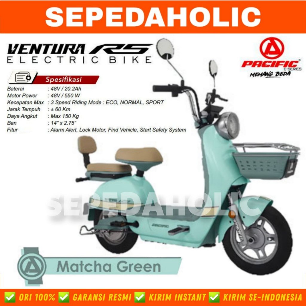 Jual Sepeda Listrik PACIFIC VENTURA R5 RS R1 550 Watt 20 AH Electric E Bike | Shopee Indonesia