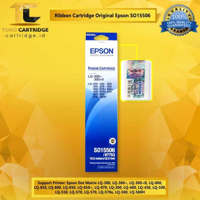 Jual Ribbon Cartridge Original Epson Epson Dot Matrix LQ-300 LQ-300+ LQ ...