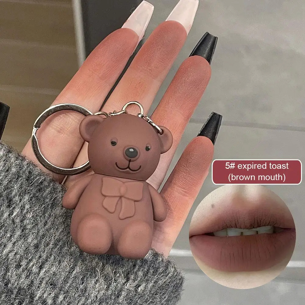 Jual Teddy Bear Keychain Lipstick Gantungan Kunci Lipstick 6 Warna Matte Lipstick Mini Keychain ...