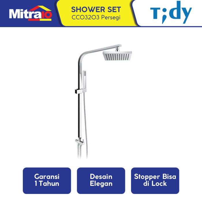 Jual Tidy Shower Tiang Stainless Kolom Persegi CC03203 (Set) | Shopee ...