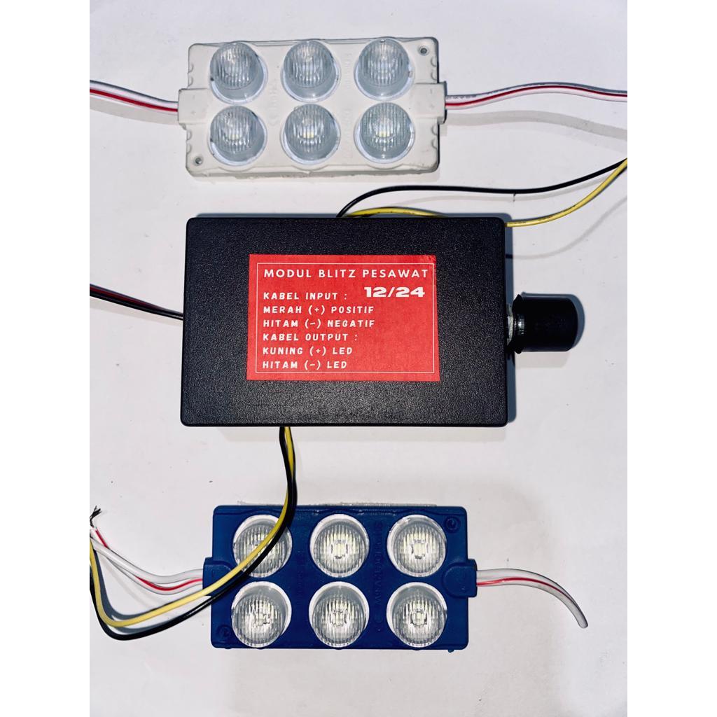 Jual MODUL BLITZ PESAWAT 2 OUTPUT STELAN NYALA FLIP FLOP + 2 LED 6 MATA ...