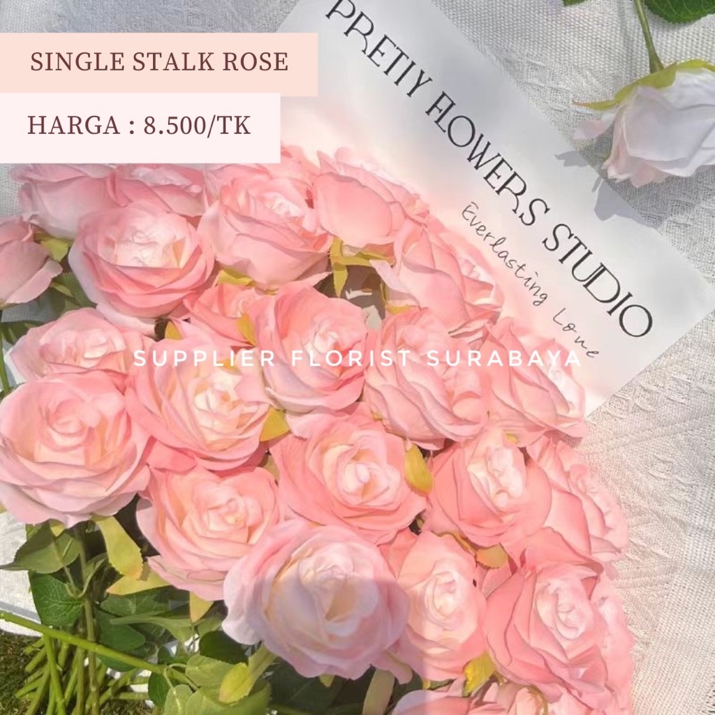 Jual [1 TANGKAI] BUNGA MAWAR OMBRE SEMBUR SINGLE STALK ROSE ARTIFICIAL ...