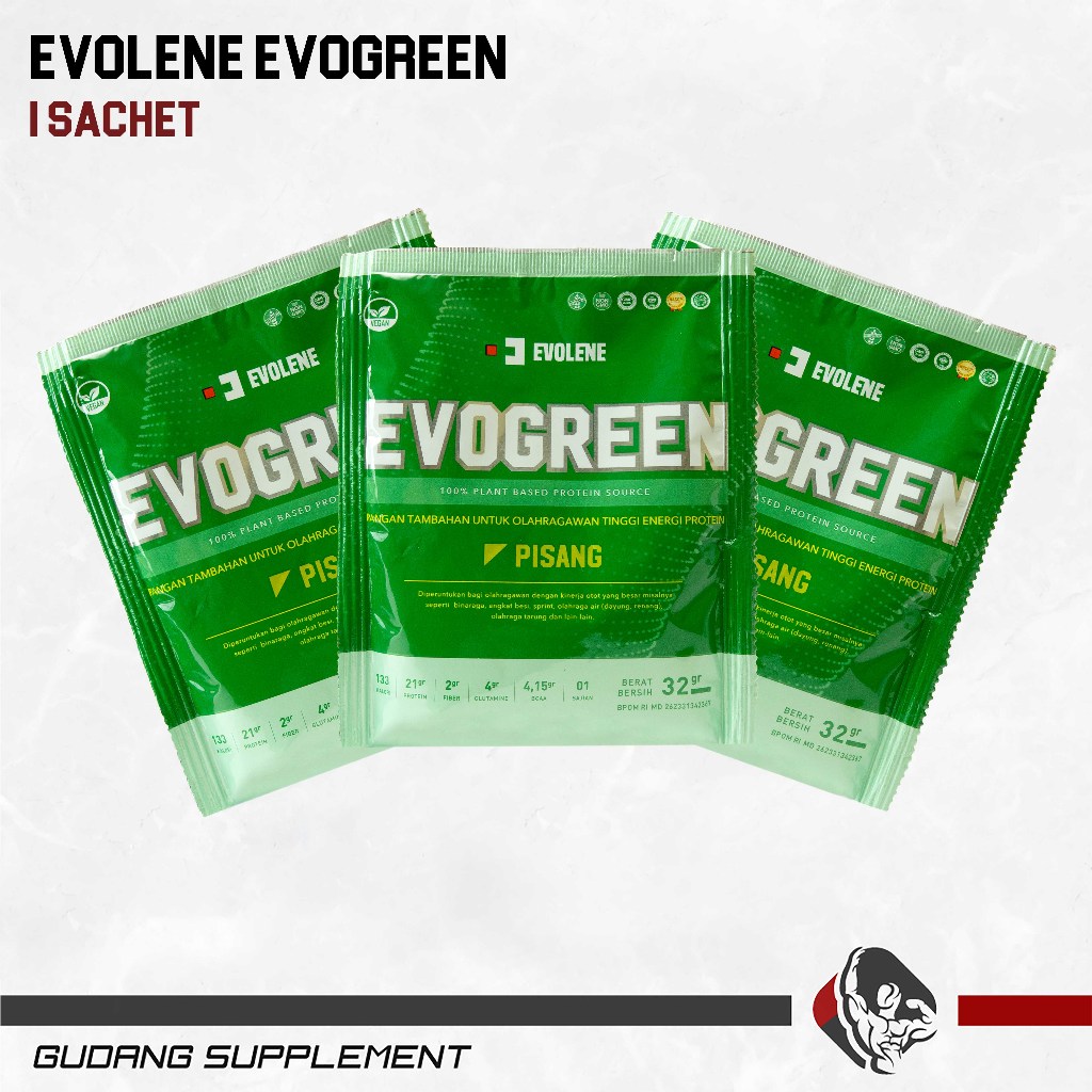 Jual Evolene Evogreen 1 Servings Sachet Whey Protein Plant Vegan ...