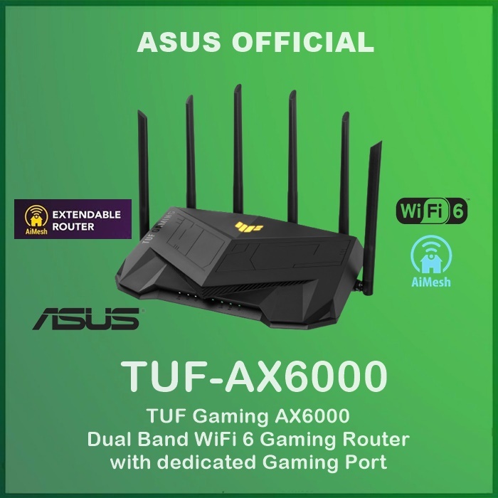 Jual ASUS TUF-AX6000 TUF Gaming AX6000 Dual Band WiFi 6 Gaming Router ...