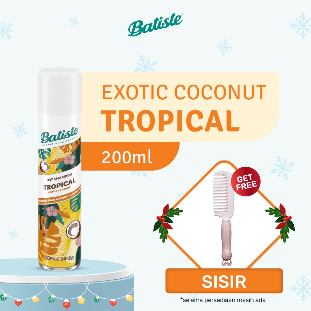Jual Batiste Tropical Exotic Coconut Dry Shampoo 200ml FREE Sisir ...