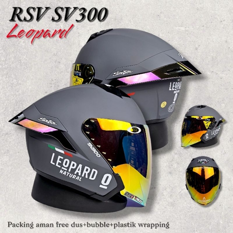 Jual RSV SV300 LEOPARD PAKET GANTENG CHARCOAL DOFF | HELM RSV HALF FACE ...