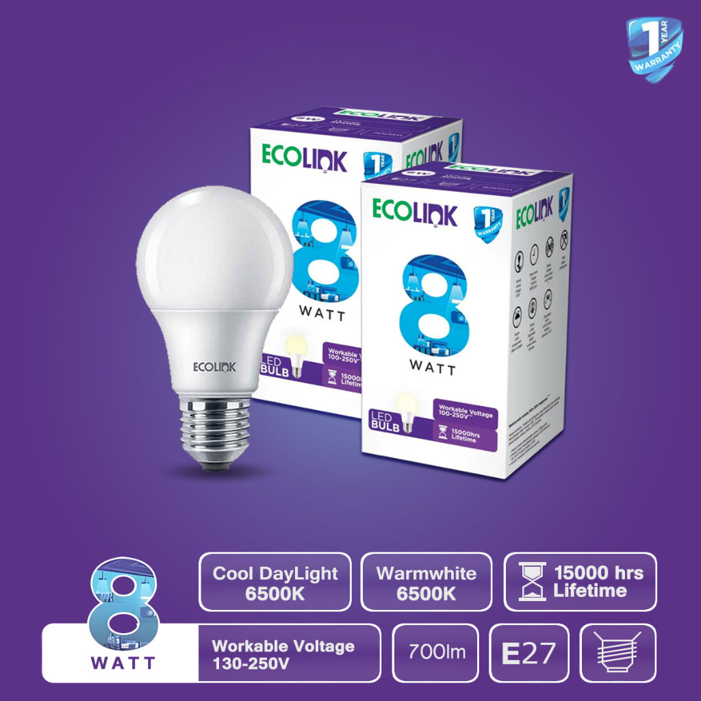 Jual Ecolink Bohlam LED Bulb 8W (700Lm) | Shopee Indonesia