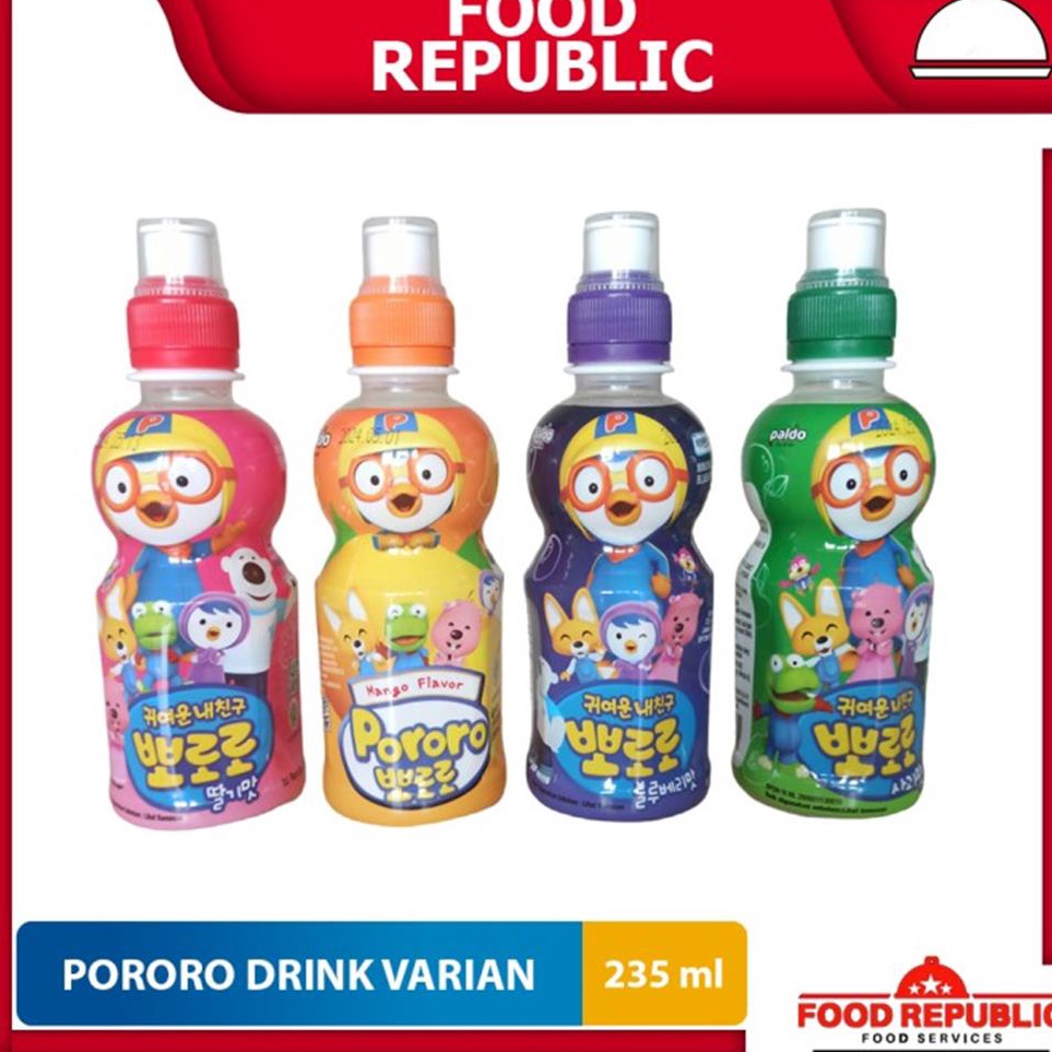 Jual Pororo Drink Minuman Anak 235 ml Strawberry Mangga Blueberry Apel ...