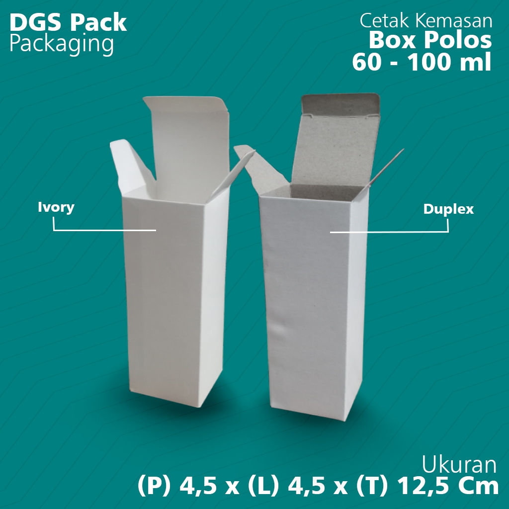 Jual Box Polos Ukuran 60 - 100 ml | Box Polos Ukuran P x L x T : 4,5 x ...