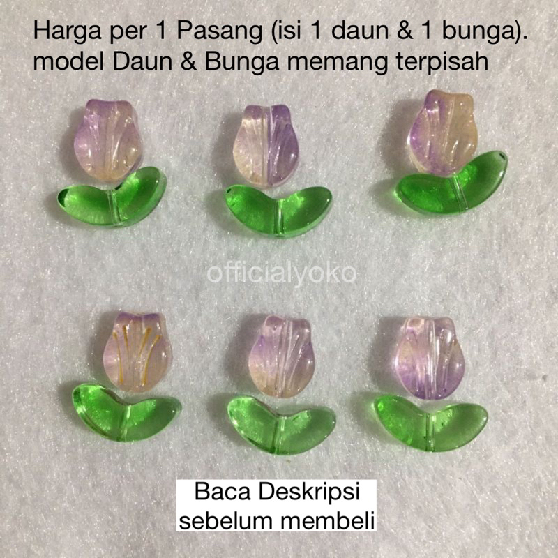 Jual Manik Bunga Tulip (1 pasang isi 1 daun & 1 bunga) | Shopee Indonesia