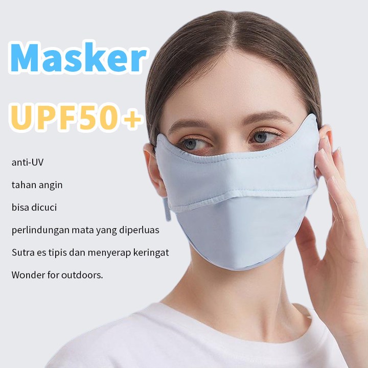 Jual Multifungsi Masker Wajah anti UV UPF50+ sutra es Perlindungan matahari area luas Tali ...